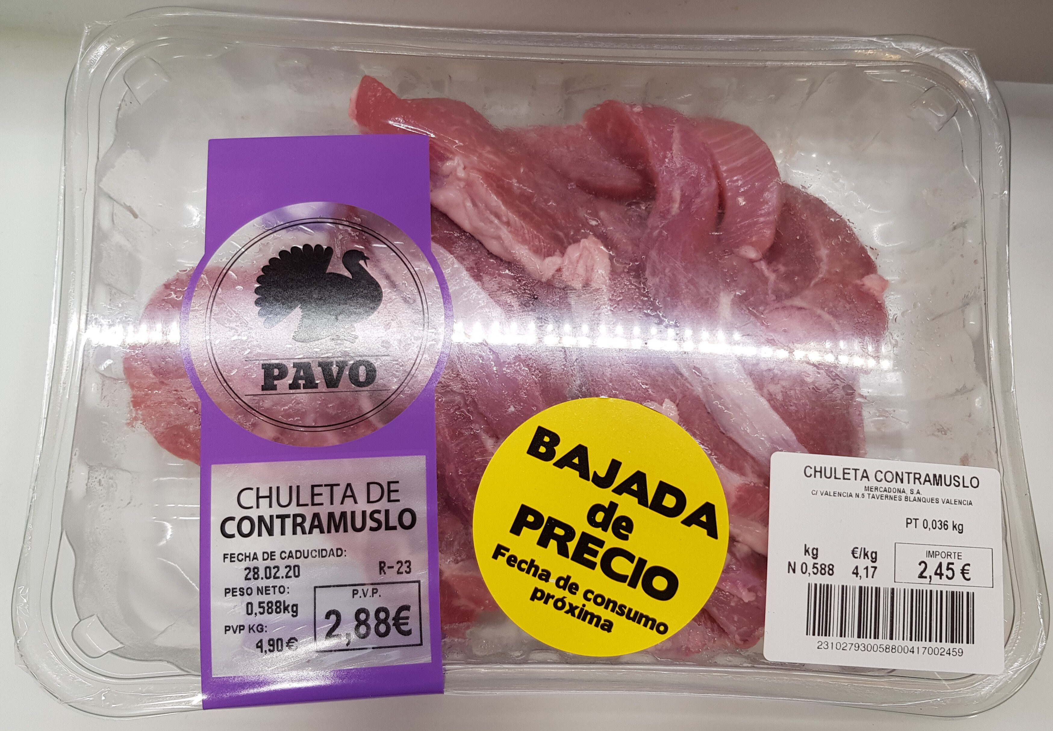 Chuletas de Pavo Contramuslo en Mercadona: calidad garantizada ※