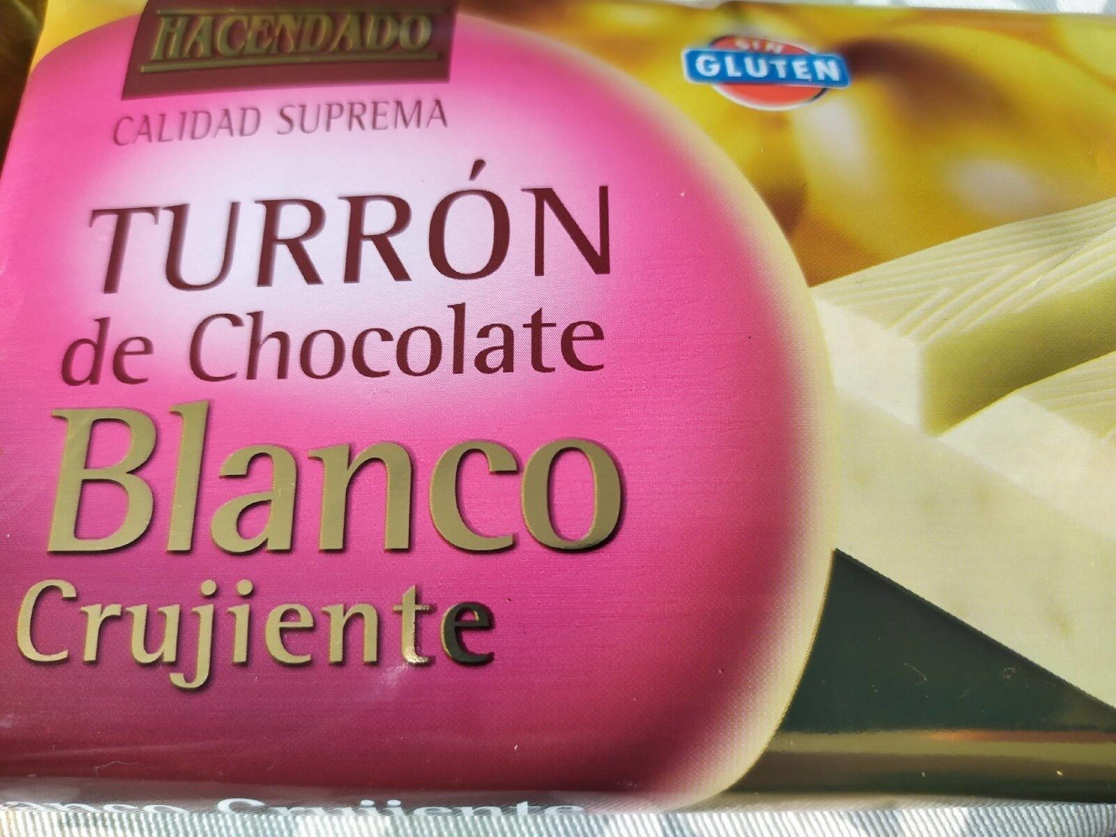 Preparación del turrón crujiente de chocolate blanco Hacendado ※