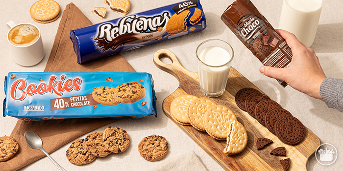 Variedad de sabores de galletas cookies en Mercadona ※